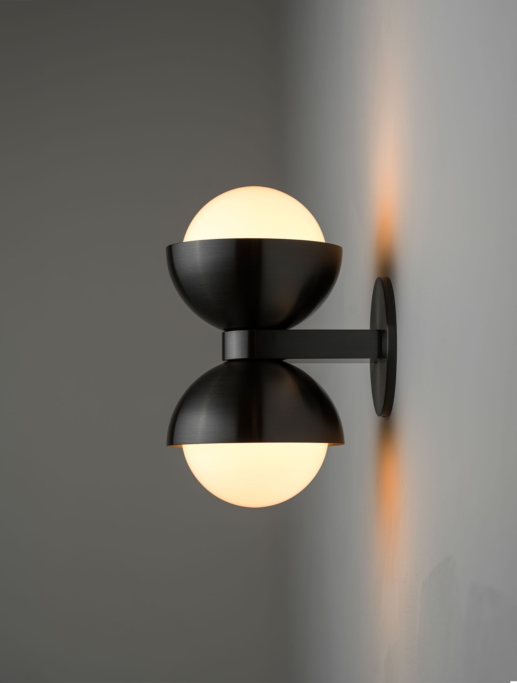 Glass Dual Dome Sconce