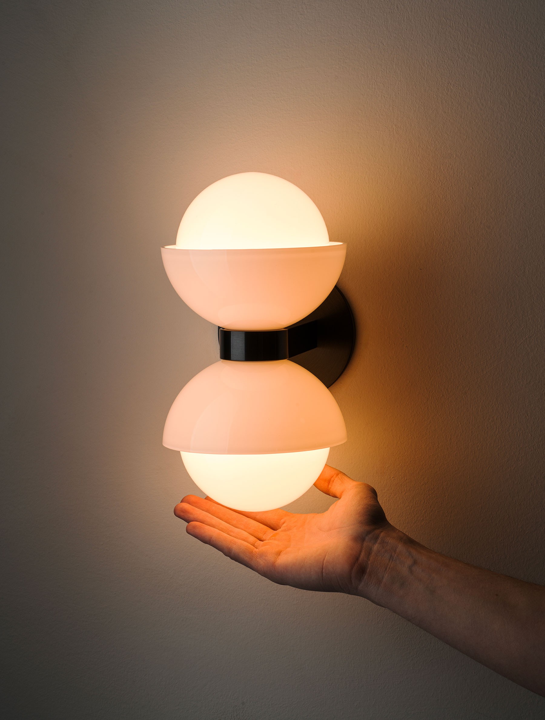 Glass Dual Dome Sconce